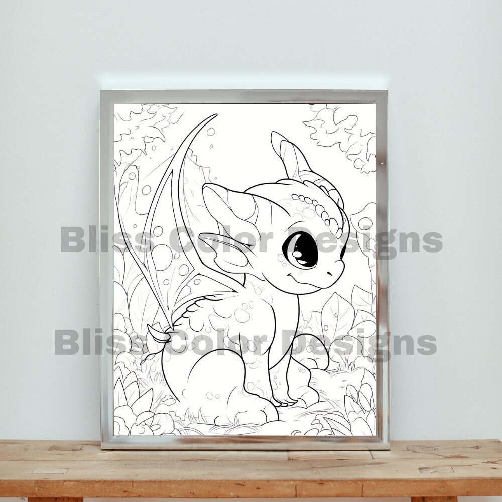 10 Baby Dragon Coloring Pages Digital PDF/PNG - Etsy