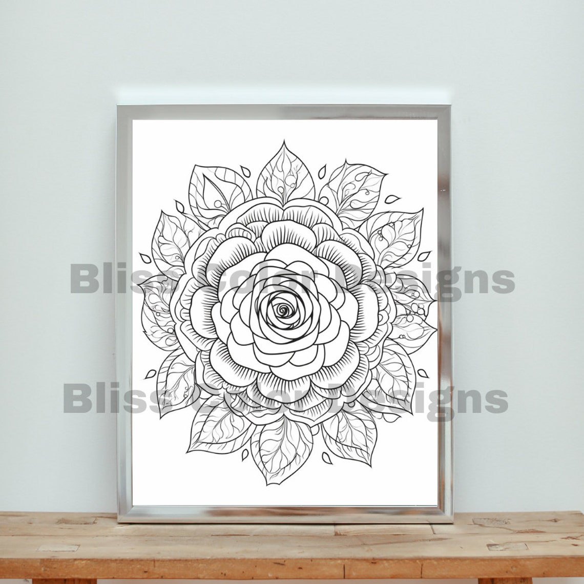 34 Mandala Roses Coloring Pages Digital PDF/PNG - Etsy