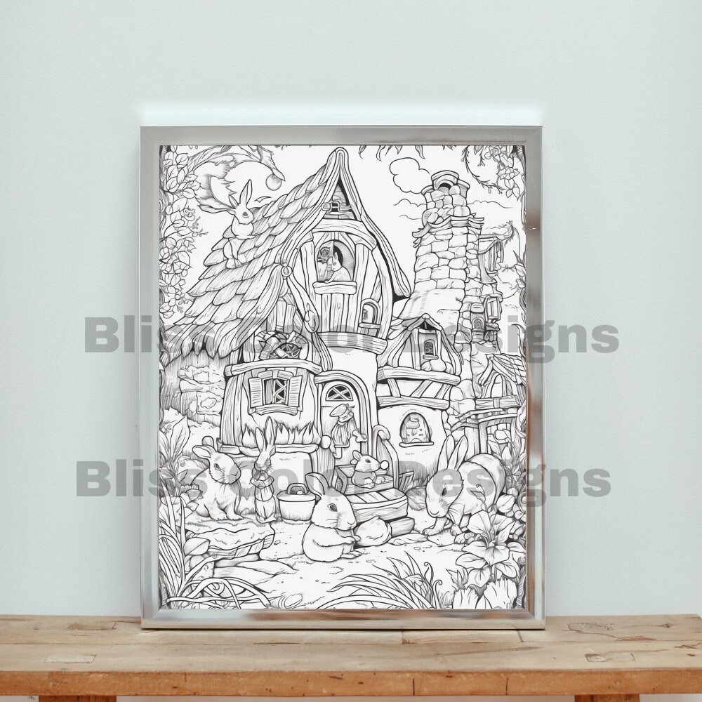 20 Fairytale Bunnys Coloring Pages Digital PDF/PNG - Etsy