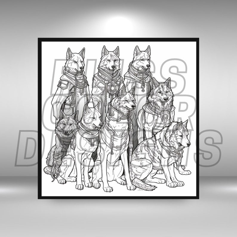 10 Wolf Human Coloring Pages Digital PDF/PNG - Etsy