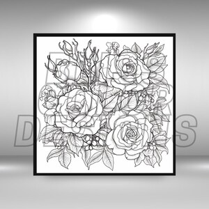 10 Simple Rose Coloring Pages Digital PDF/PNG - Etsy