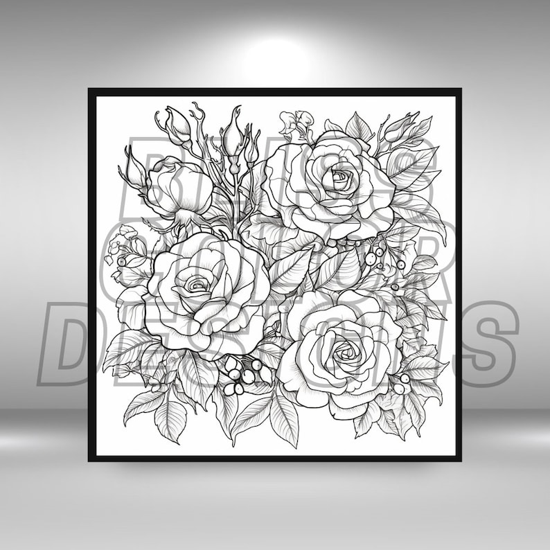 10 Simple Rose Coloring Pages Digital PDF/PNG - Etsy