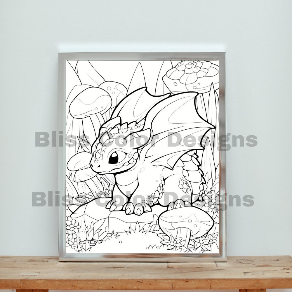 10 Baby Dragon Coloring Pages Digital PDF/PNG - Etsy