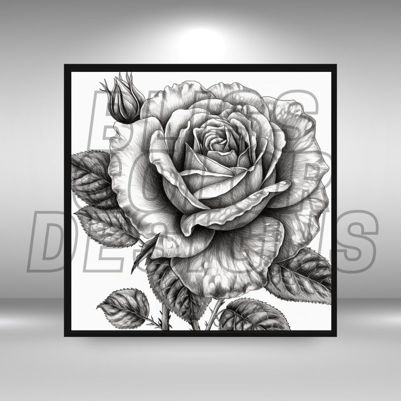 10 Realistic Rose Coloring Pages Digital PDF/PNG - Etsy