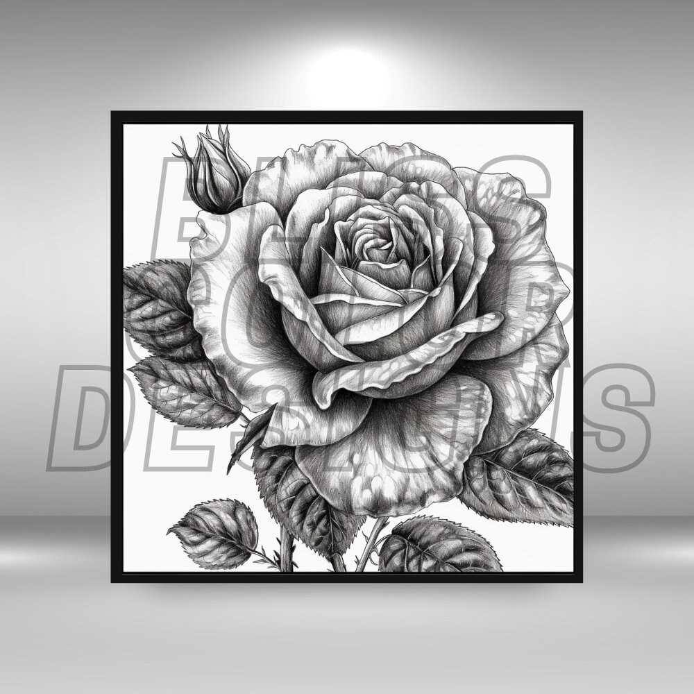 10 Simple Realistic Rose Coloring Pages Digital PDF/PNG - Etsy