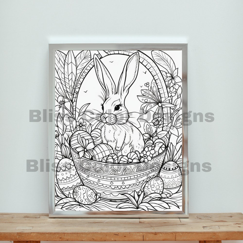 20 Adult Bunny Coloring Pages Digital PDF/PNG - Etsy