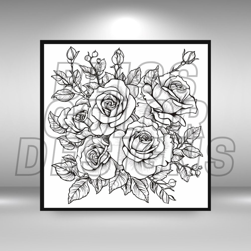 10 Simple Rose Coloring Pages Digital PDF/PNG - Etsy