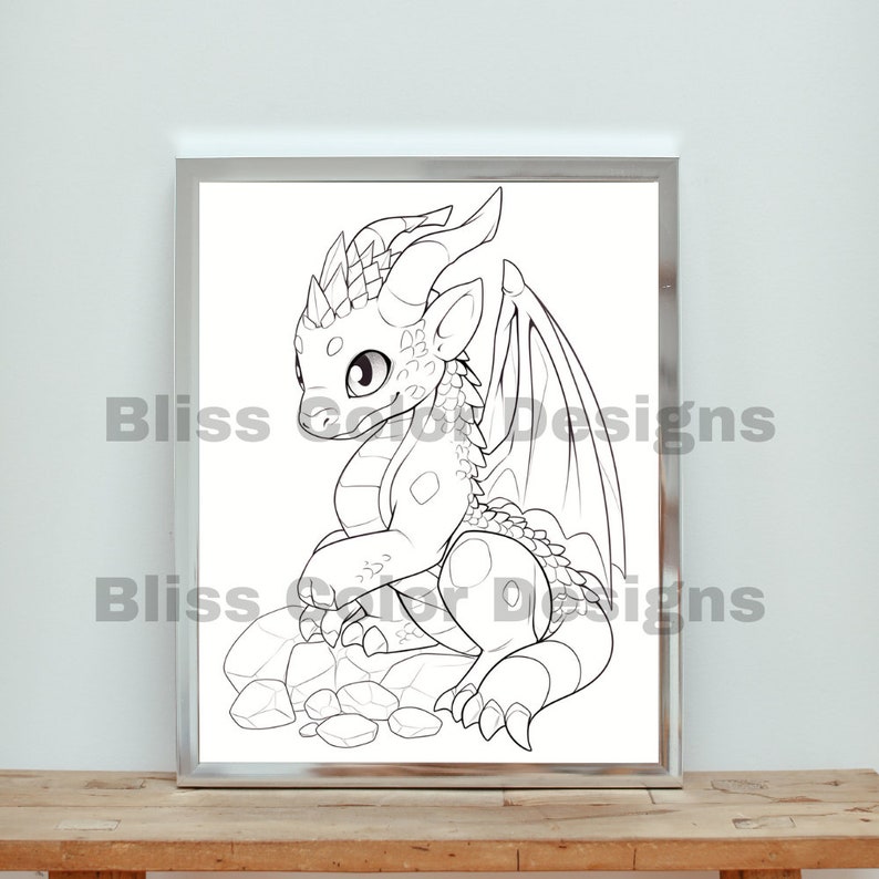 10 Simple Baby Dragon Coloring Pages Digital PDF/PNG - Etsy