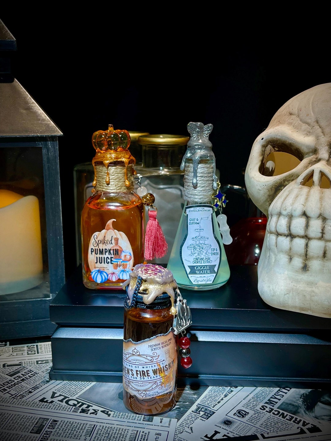 Mini Potion Drink Shot Set giggle Water, Spiked Pumpkin Juice, Fire ...