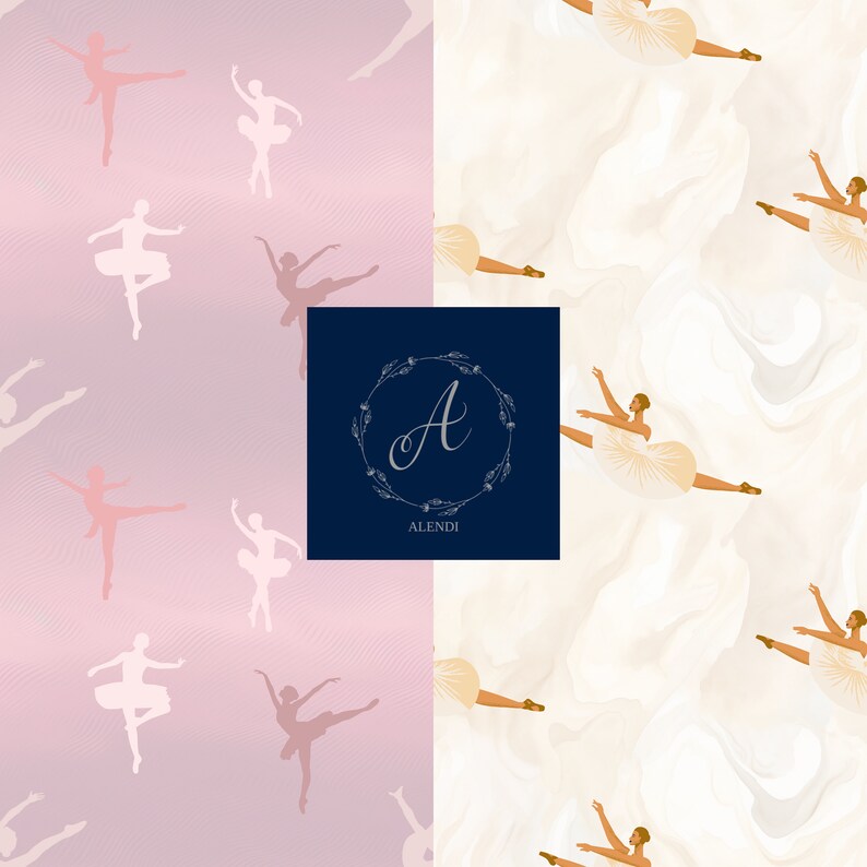 Ballerinas Ballet Dancers Seamless Pattern Digital Print Background ...
