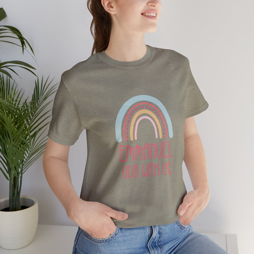 Emmanuel, God With Us, Rainbow, Bella 3001 in Dark Colors, Rainbow Font ...