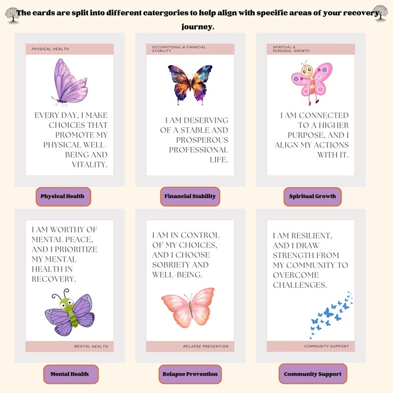 101 Addiction Recovery Affirmation Cards, Positive Affirmation ...