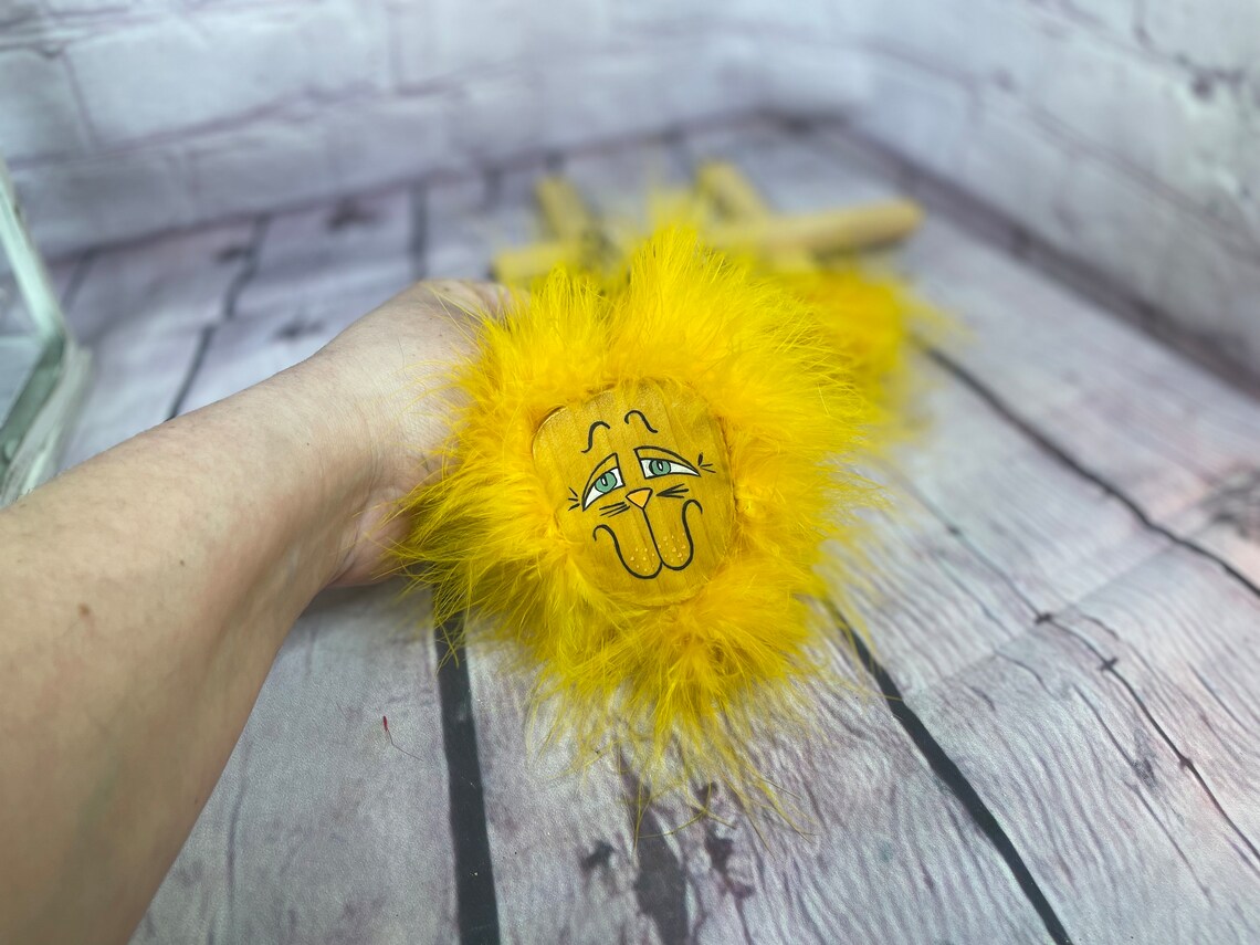 Vintage Wooden Lion Puppet With Wire Handcrafted Animal Puppet Retro ...