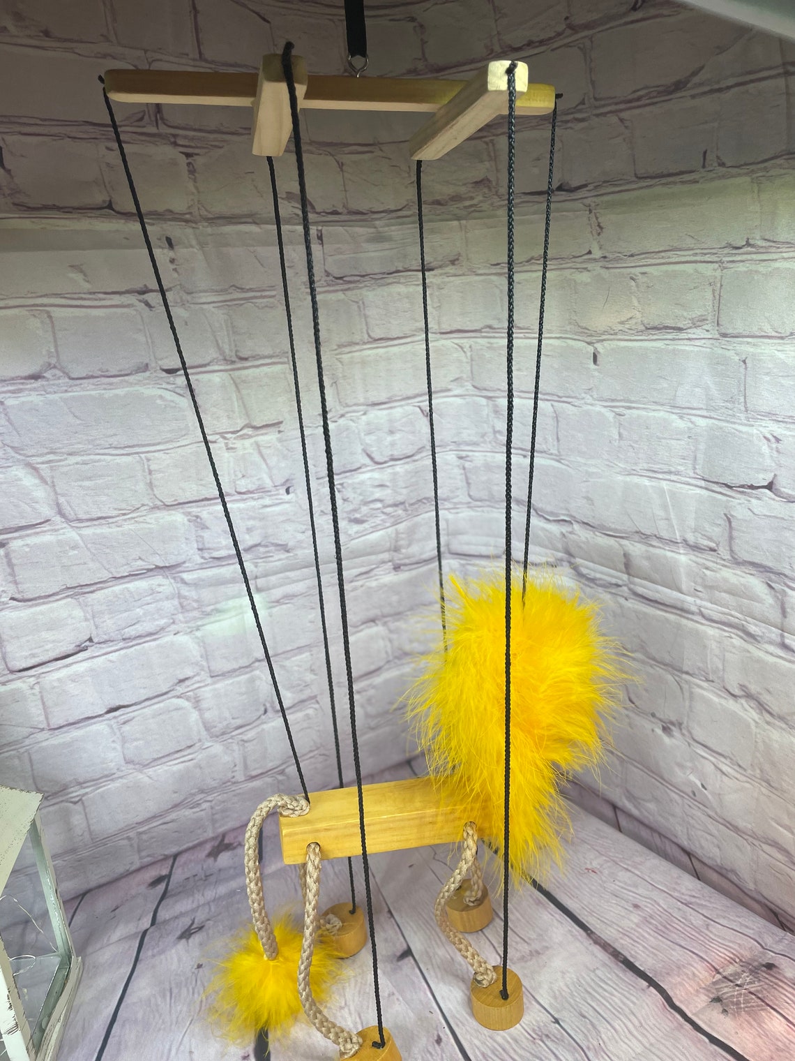 Vintage Wooden Lion Puppet With Wire Handcrafted Animal Puppet Retro ...