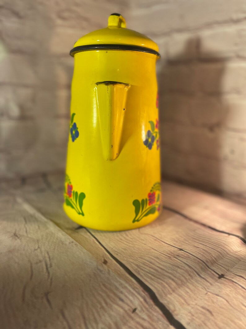 1970s Mexican Yellow Enamel Coffee Percolator - Etsy