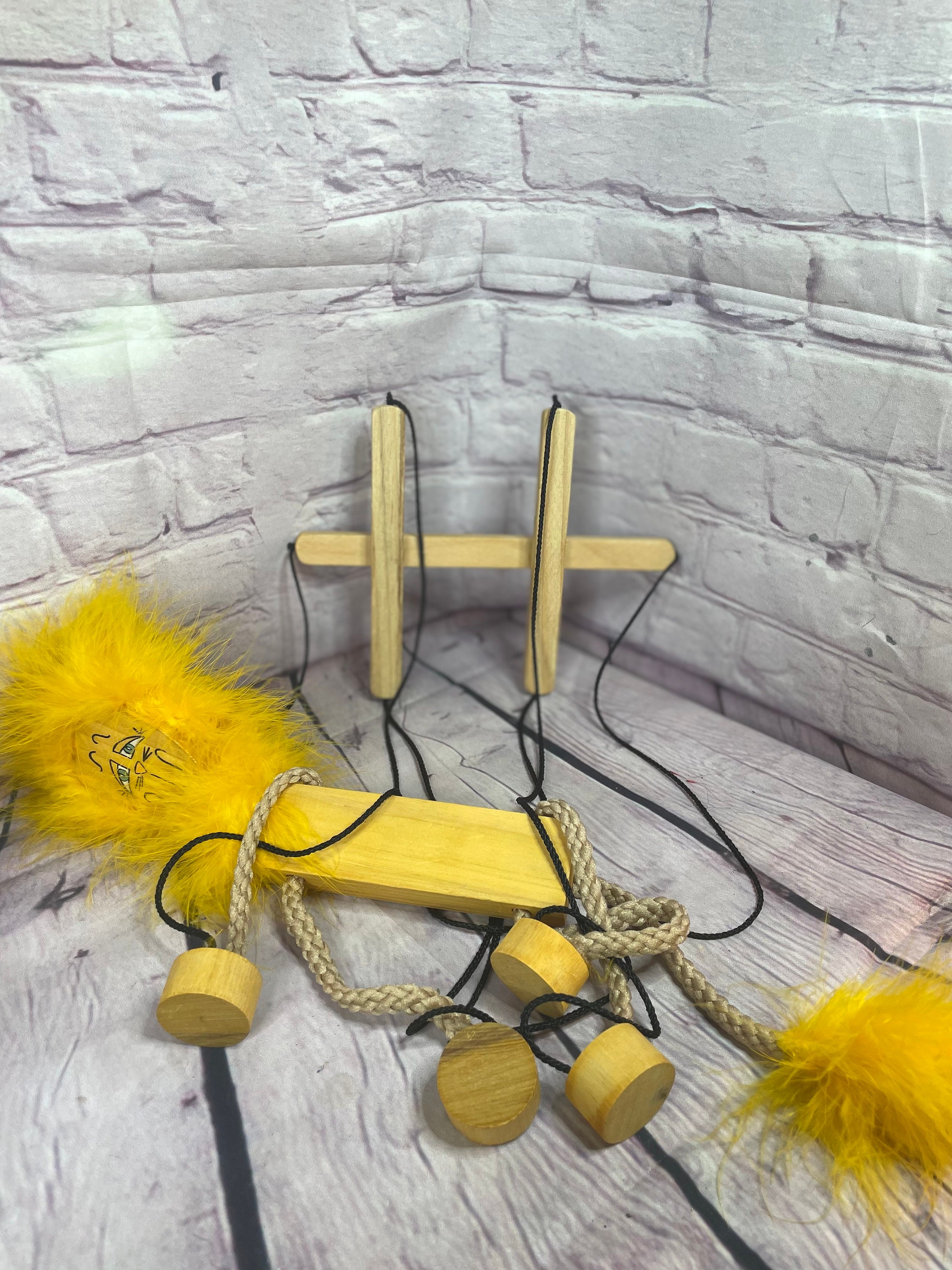 Vintage Wooden Lion Puppet With Wire Handcrafted Animal Puppet Retro ...