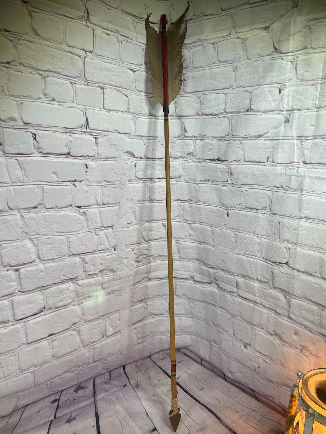 Antique Vintage Cree Tribe Wood Arrow With Stone Head Authentic Native ...
