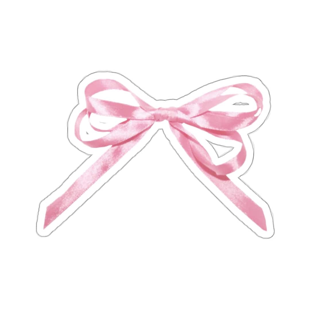 Coquette Balletcore Pink Ribbon Bow Sticker - Etsy