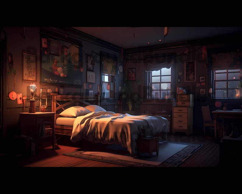 8x Vtuber Backgrounds for Streaming, Gothic Bedrooms, Vtuber Background ...