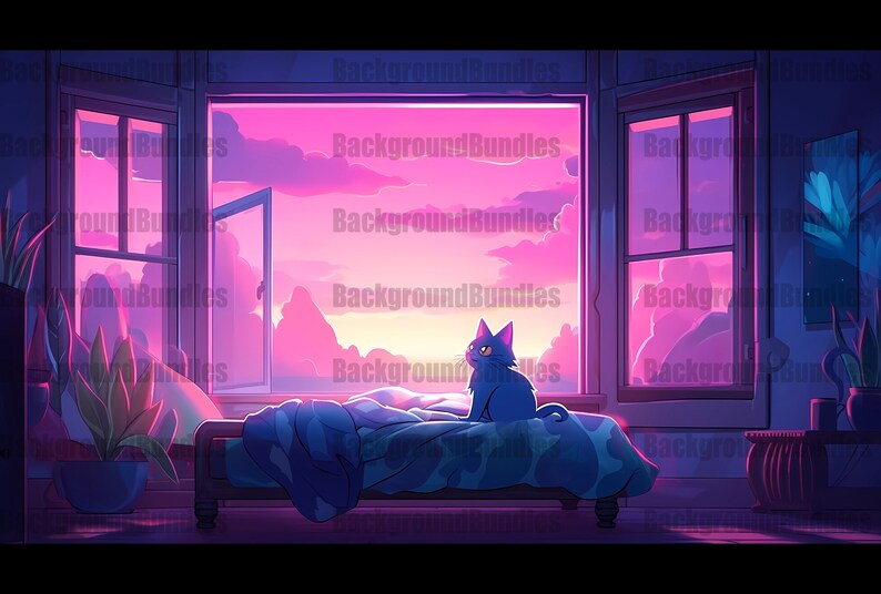8x Vtuber Backgrounds for Streaming, Lofi Sky Views, Vtuber Background ...