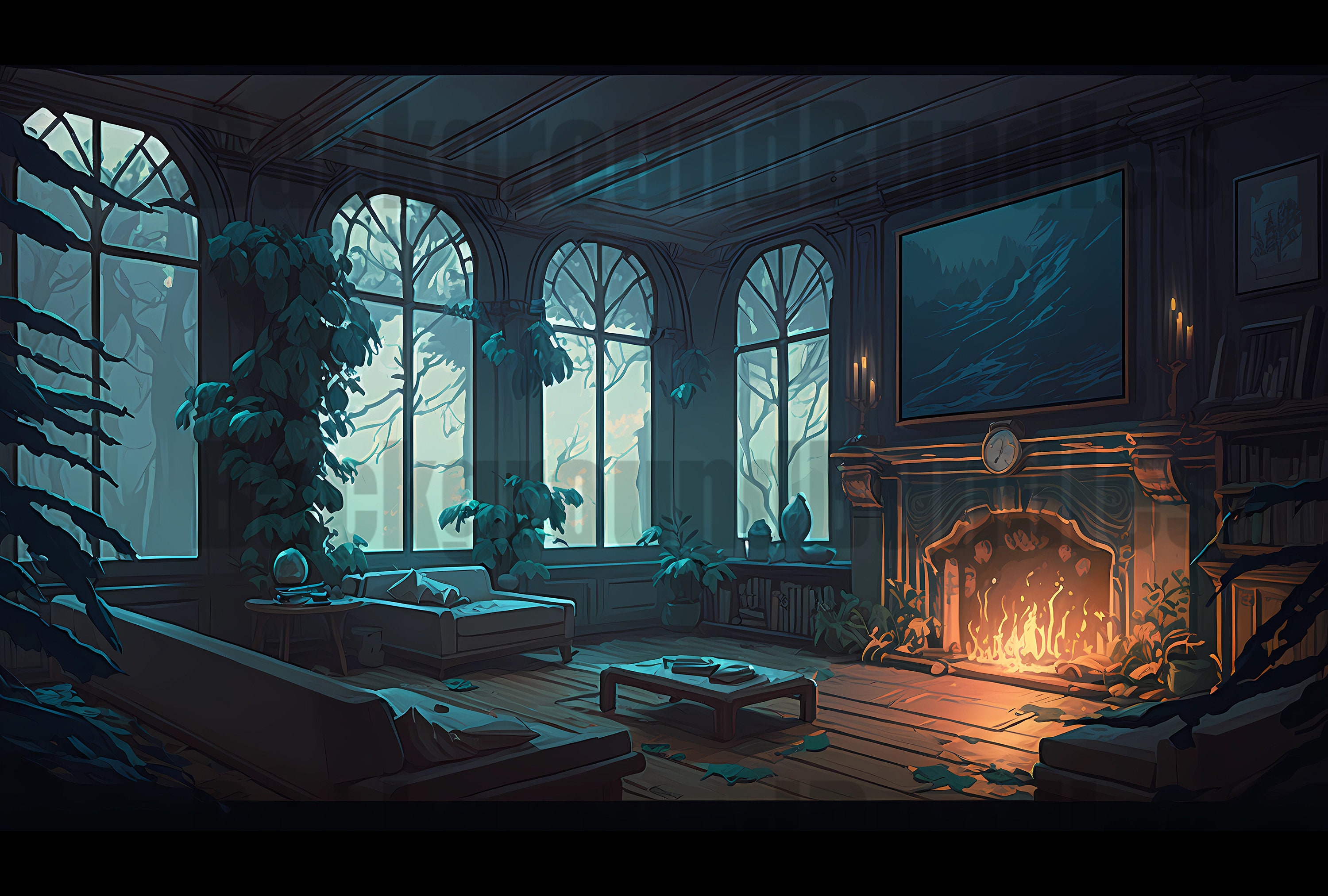 8x Vtuber Backgrounds for Streaming, Fire and Water, Vtuber Background ...