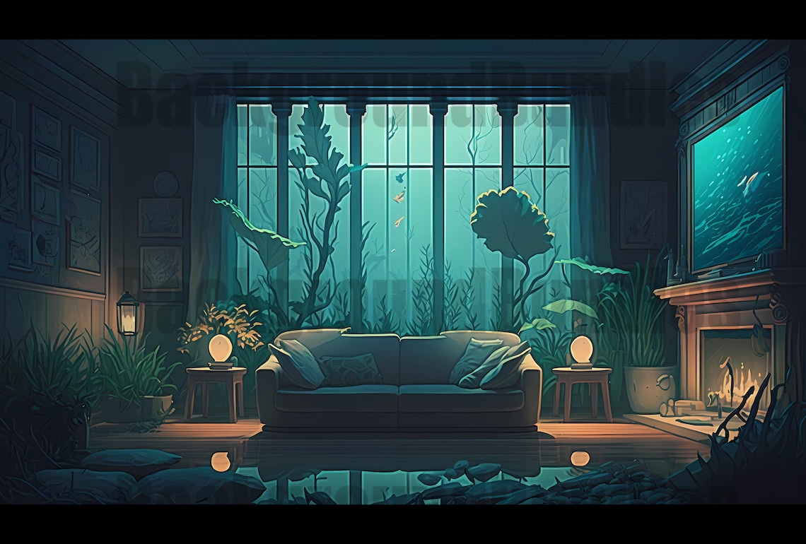 8x Vtuber Backgrounds for Streaming, Fire and Water, Vtuber Background ...