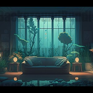 8x Vtuber Backgrounds for Streaming, Fire and Water, Vtuber Background ...