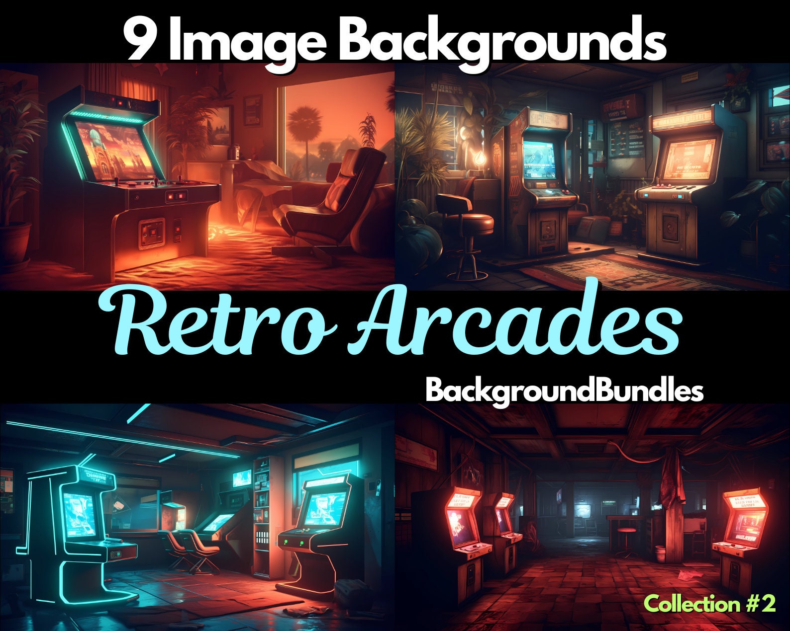 9x Vtuber Backgrounds for Streaming, Retro Arcades, Vtuber Background ...