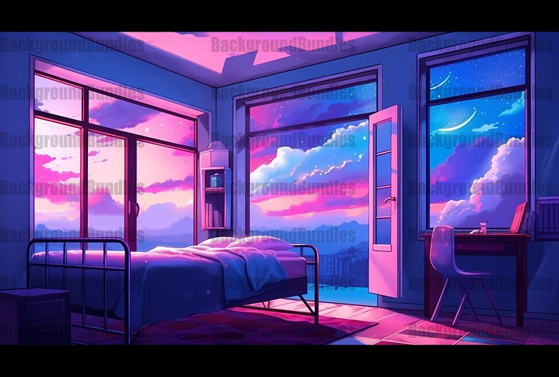 8x Vtuber Backgrounds for Streaming, Lofi Sky Views, Vtuber Background ...