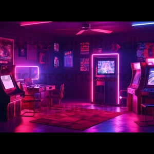 9x Vtuber Backgrounds for Streaming, Retro Arcades, Vtuber Background ...