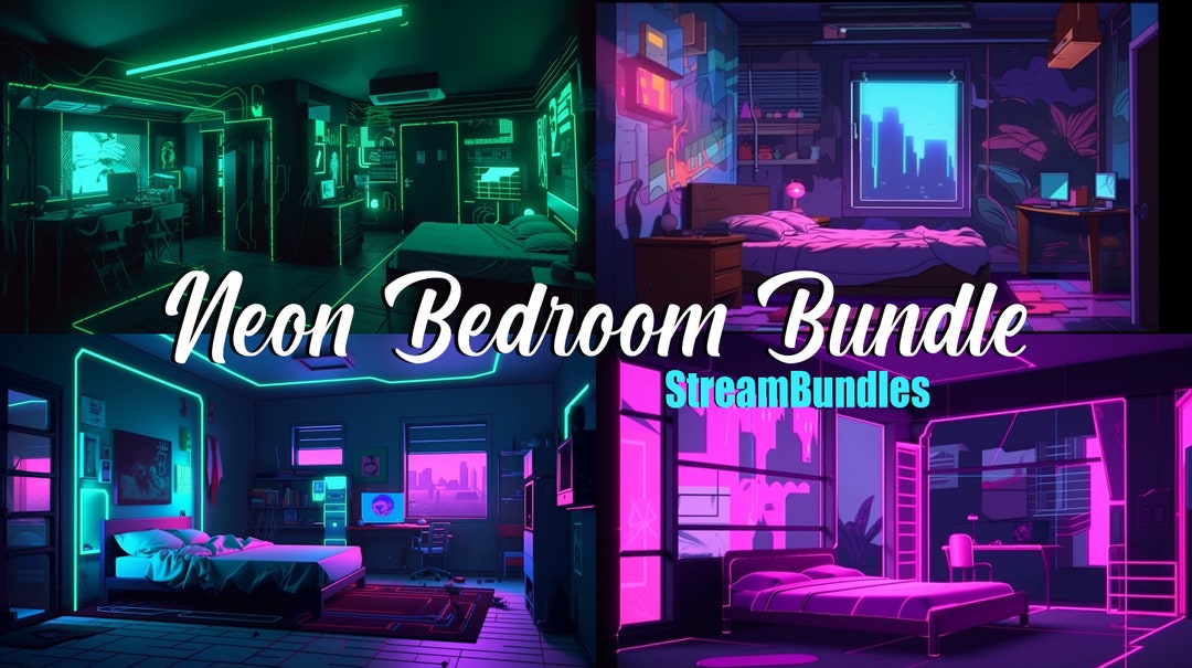 8x Vtuber Backgrounds for Streaming, Neon Room, Vtuber Background ...