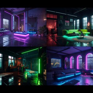 12x Vtuber Backgrounds for Streaming, Cyberpunk Lounge, Vtuber ...