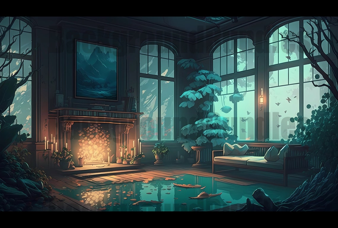 8x Vtuber Backgrounds for Streaming, Fire and Water, Vtuber Background ...