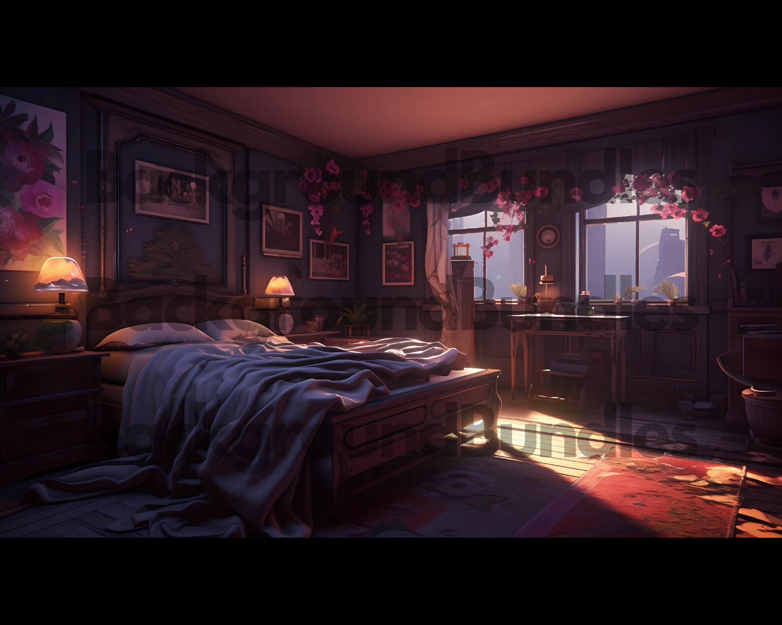 8x Vtuber Backgrounds for Streaming, Gothic Bedrooms, Vtuber Background ...