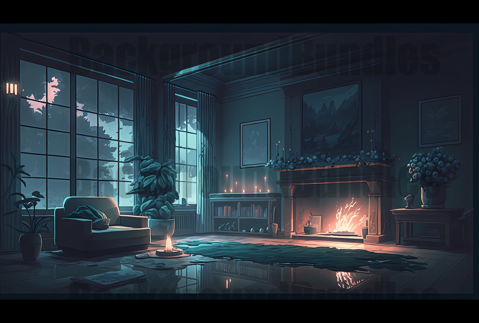 8x Vtuber Backgrounds for Streaming, Fire and Water, Vtuber Background ...