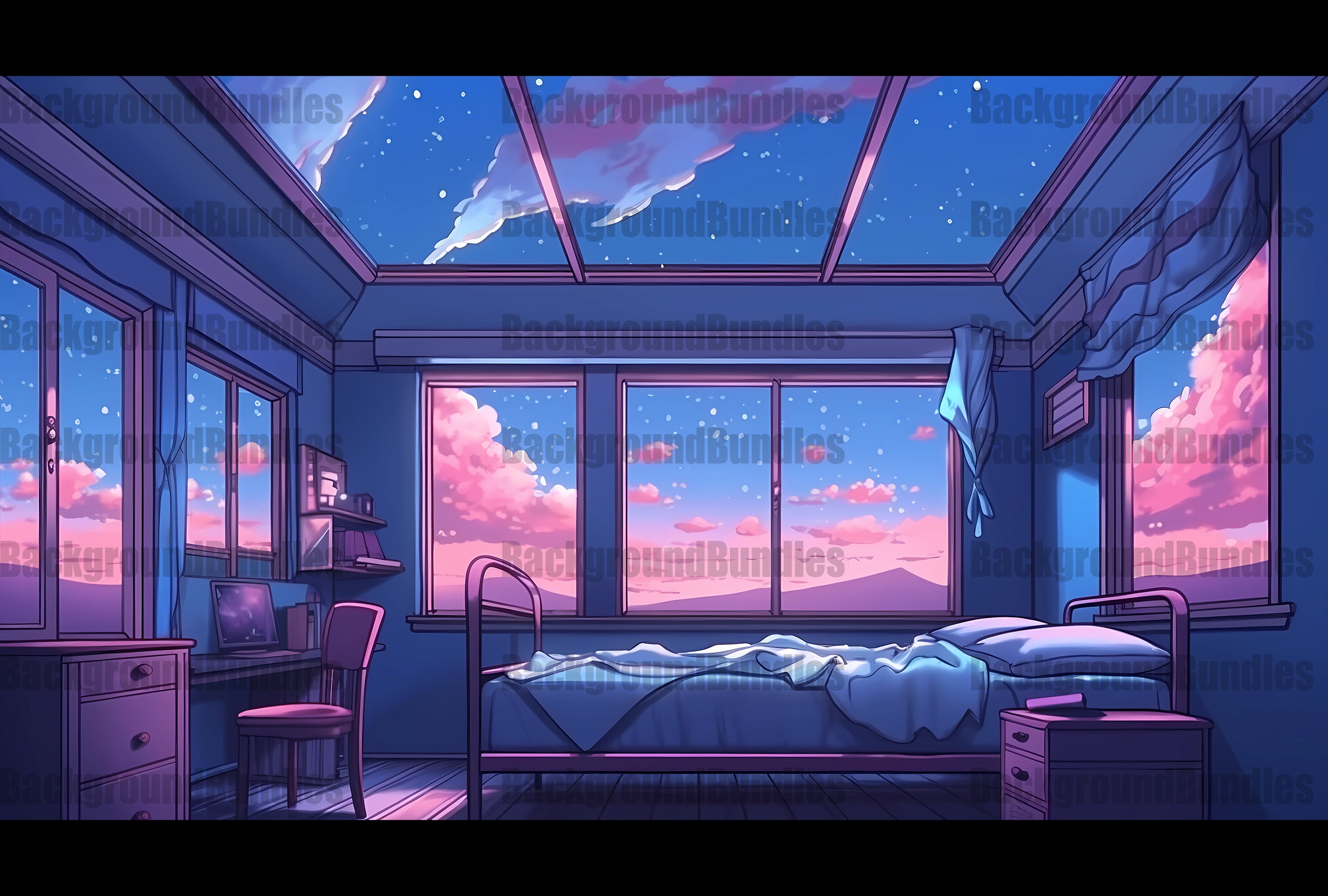 8x Vtuber Backgrounds for Streaming, Lofi Sky Views, Vtuber Background ...