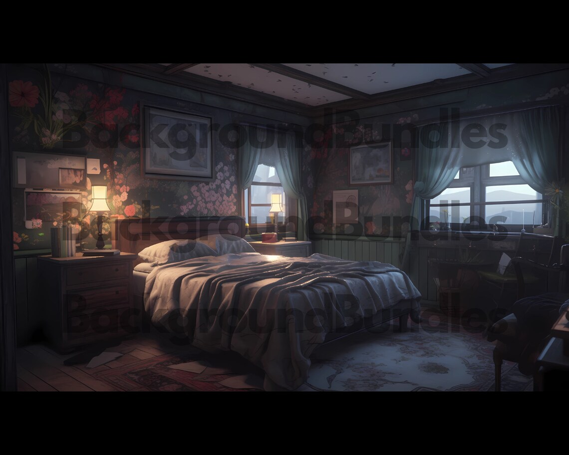 8x Vtuber Backgrounds for Streaming Gothic Bedrooms Vtuber - Etsy