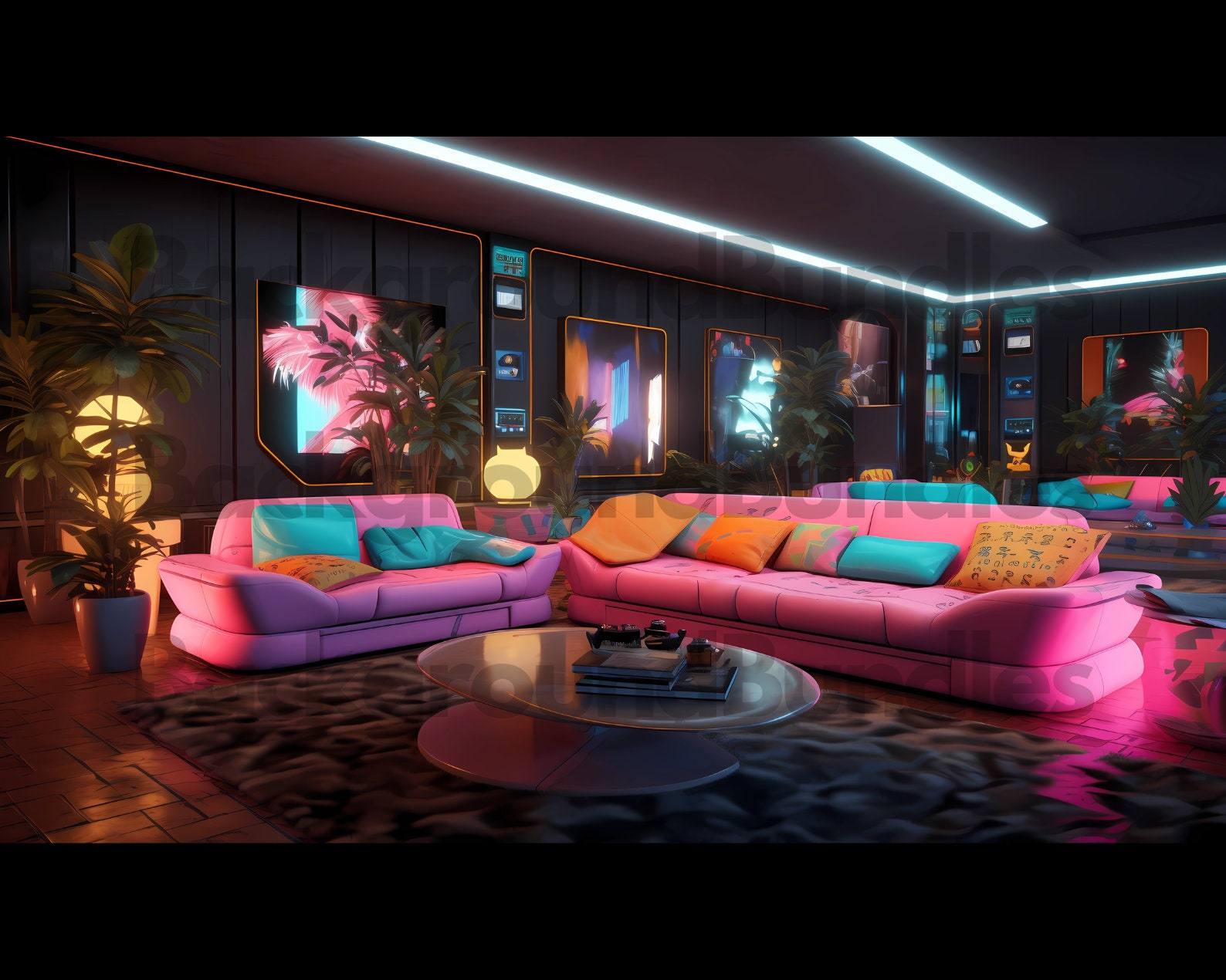 9x Vtuber Backgrounds for Streaming, Retro Living Room, Vtuber ...
