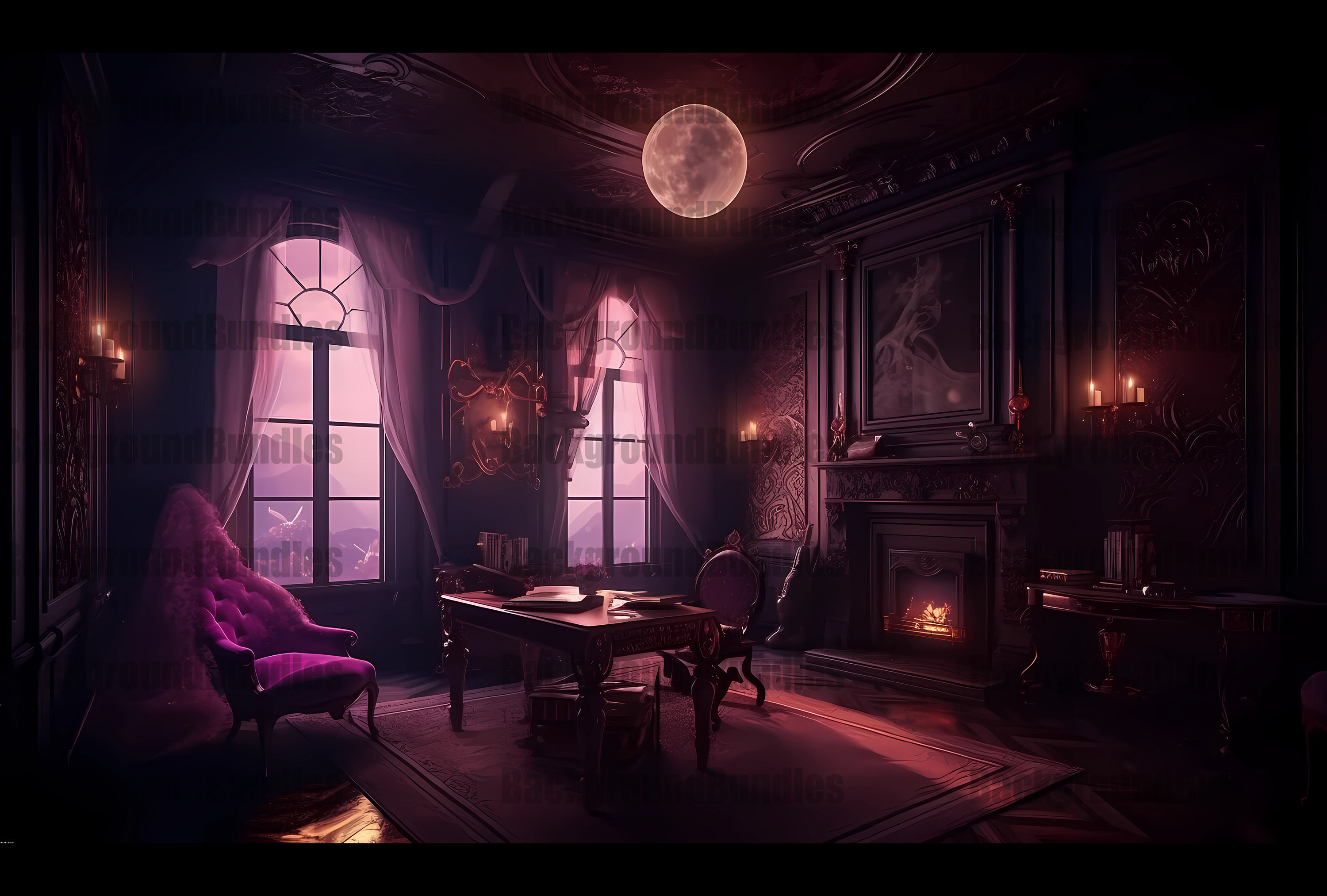8x Vtuber Backgrounds for Streaming Mystical Fireplace - Etsy