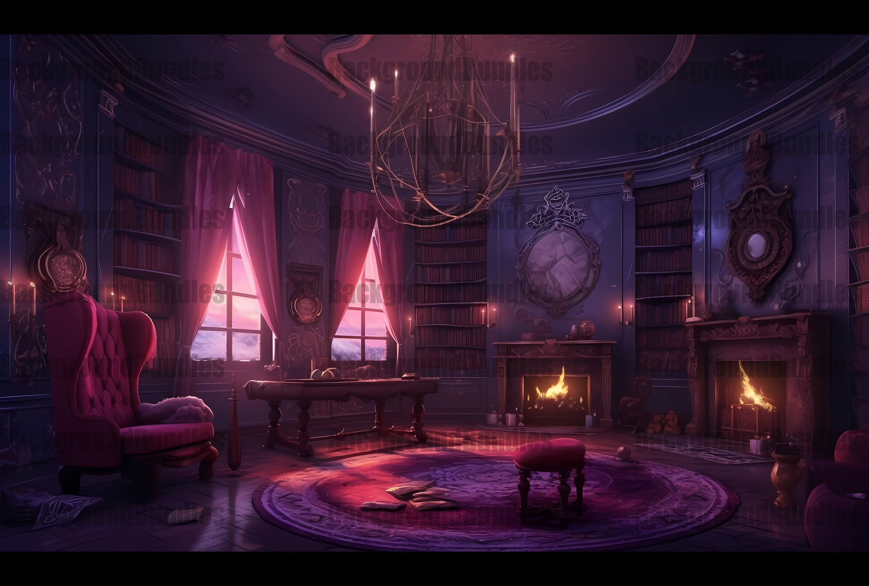 8x Vtuber Backgrounds for Streaming Mystical Fireplace - Etsy