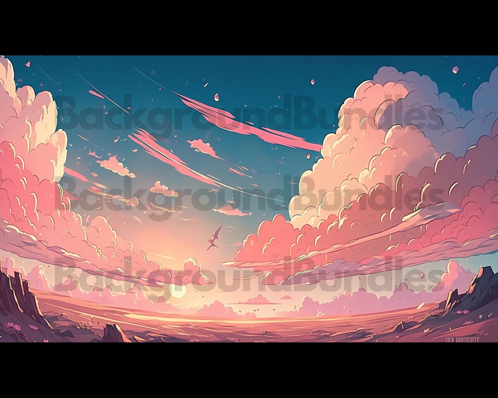 8x Vtuber Backgrounds for Streaming Lofi Pink Sky Vtuber - Etsy