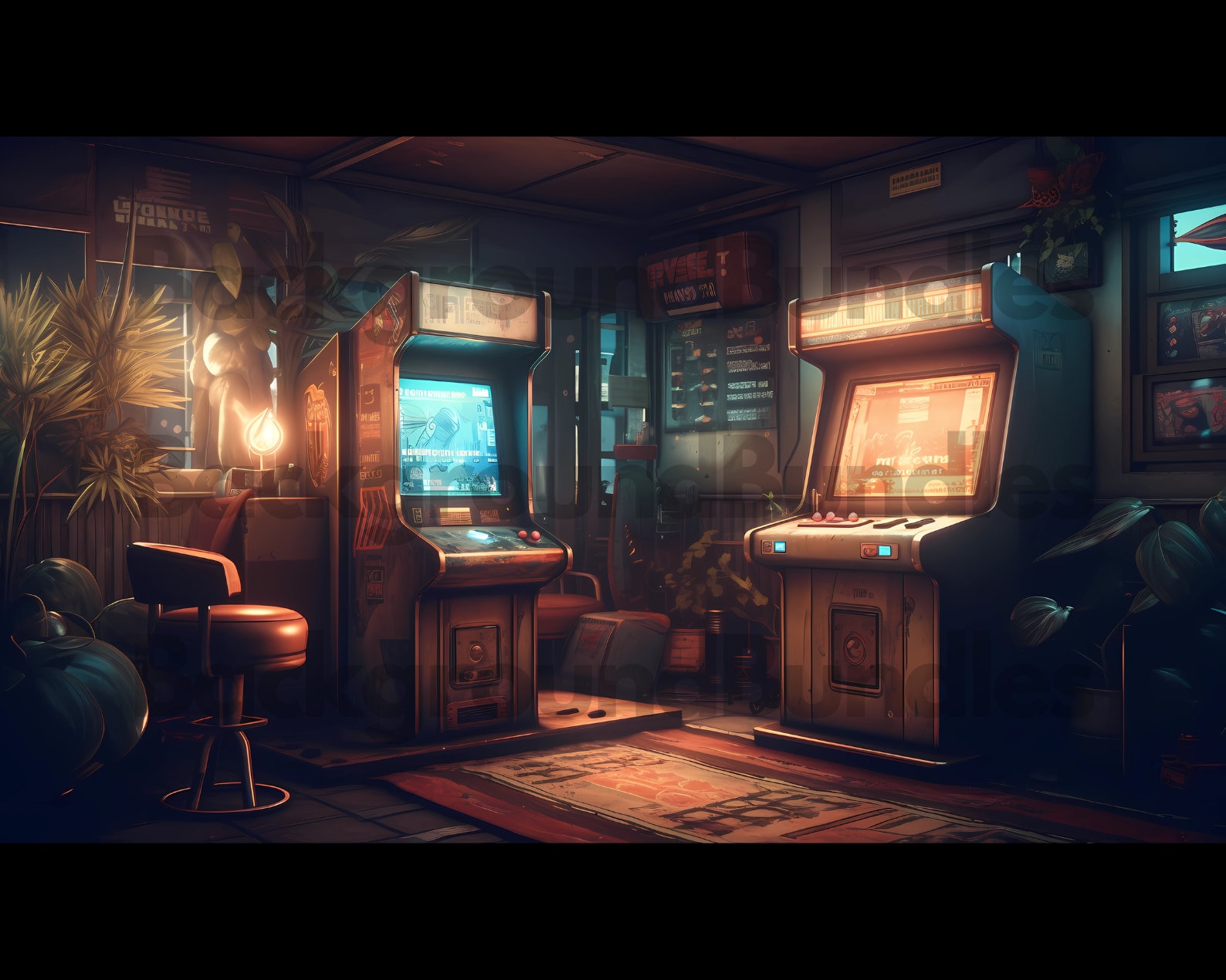 9x Vtuber Backgrounds for Streaming, Retro Arcades, Vtuber Background ...