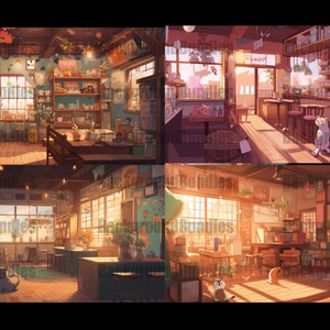 9x Vtuber Backgrounds for Streaming, Cat Cafe Rooms , Vtuber Background ...