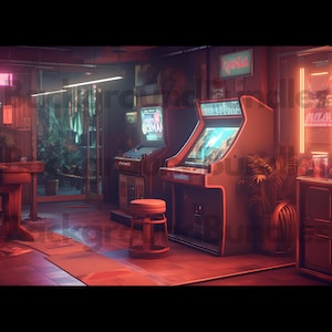 9x Vtuber Backgrounds for Streaming, Retro Arcades, Vtuber Background ...