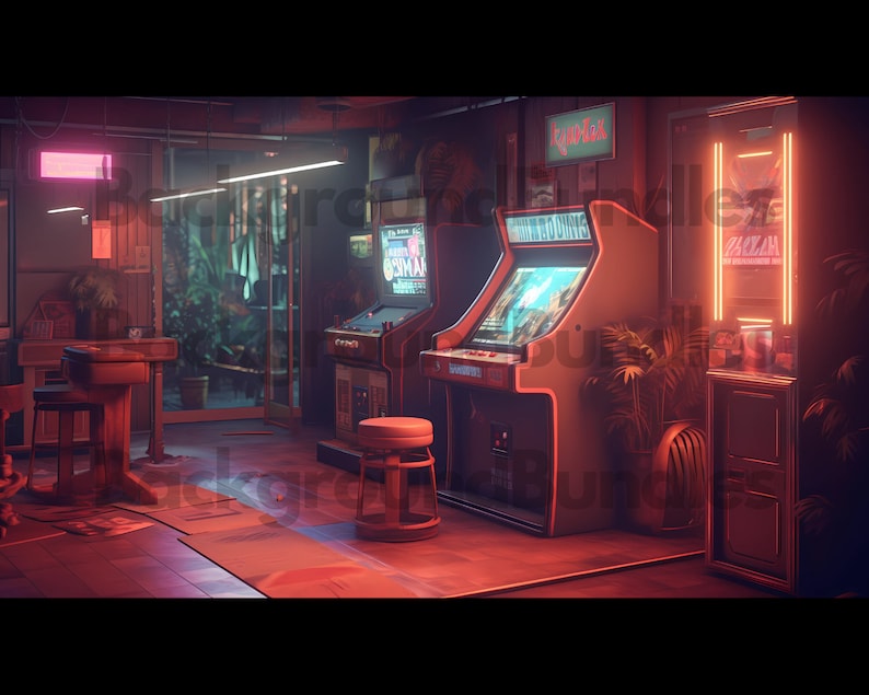 9x Vtuber Backgrounds for Streaming Retro Arcades Vtuber - Etsy