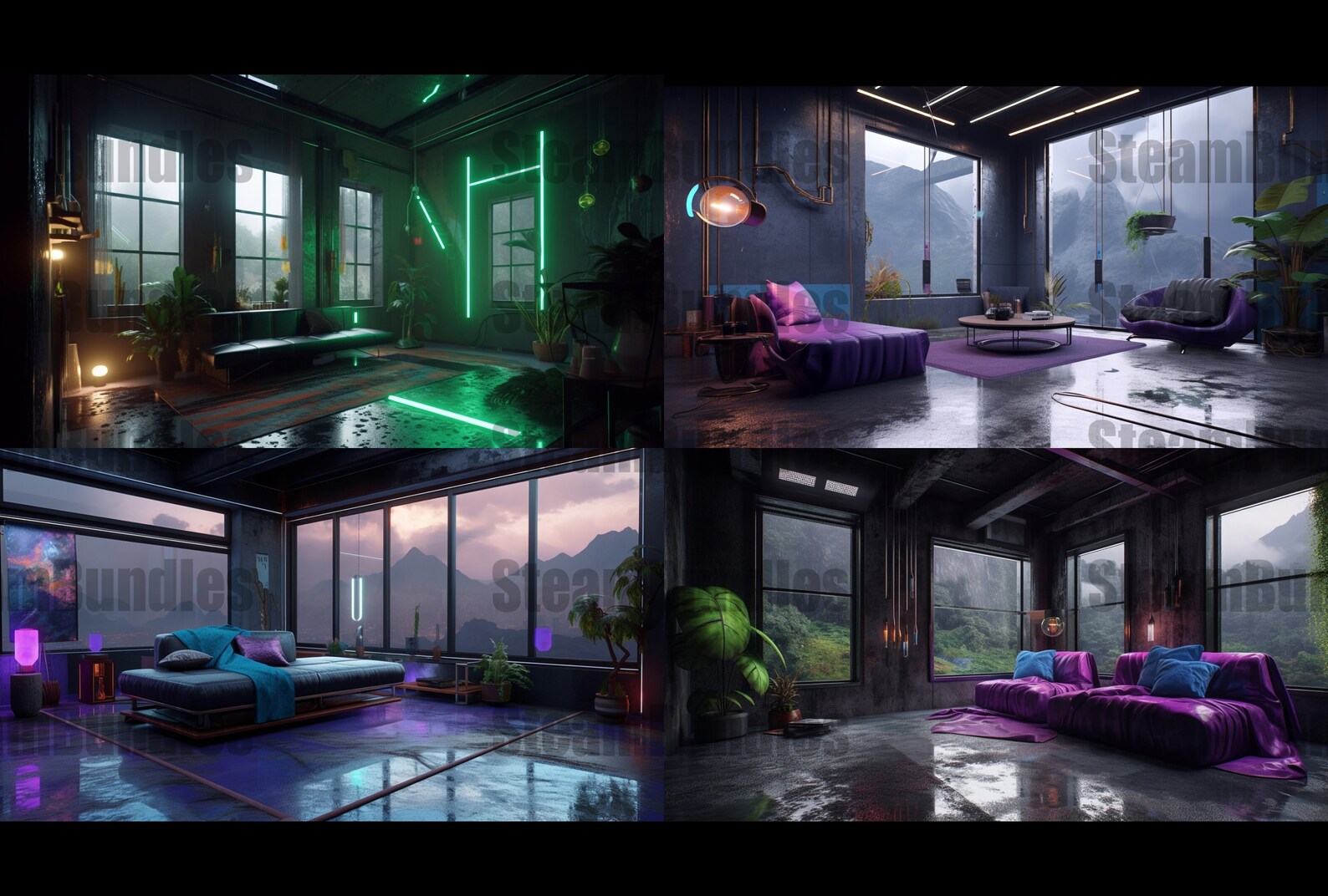 12x Vtuber Backgrounds for Streaming, Cyberpunk Lounge, Vtuber ...
