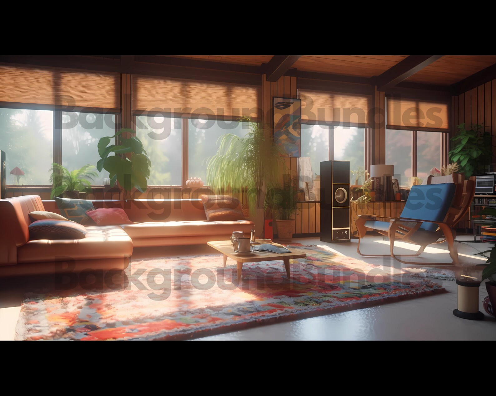 9x Vtuber Backgrounds for Streaming, Retro Living Room, Vtuber ...