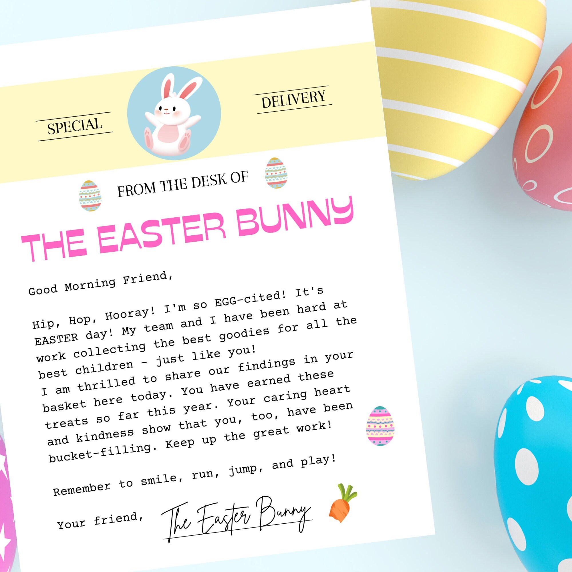 Editable Easter Bunny Letter From the Desk Easter Letter Kids - Etsy ...