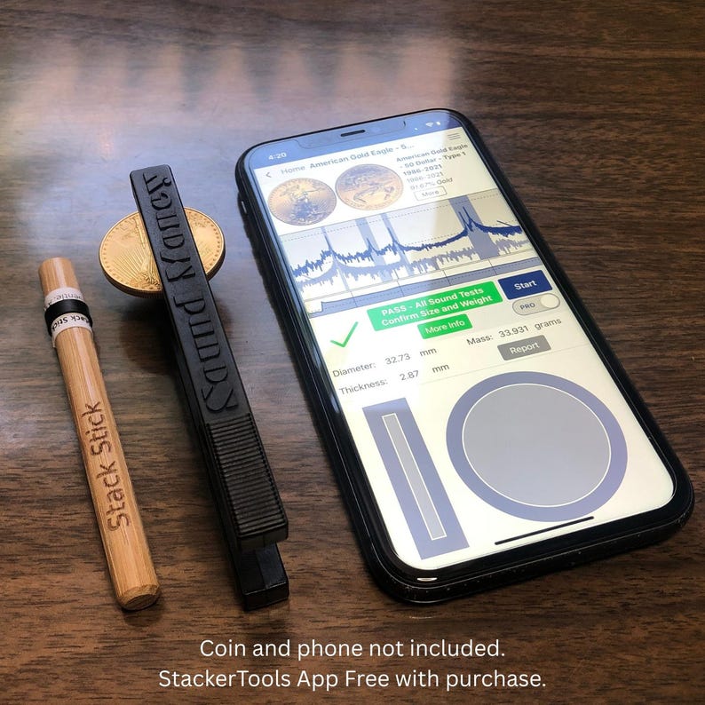 Pocket Pinger W/ Stack Stick - Coin Ping Test - Silver Gold Coin Tester ...