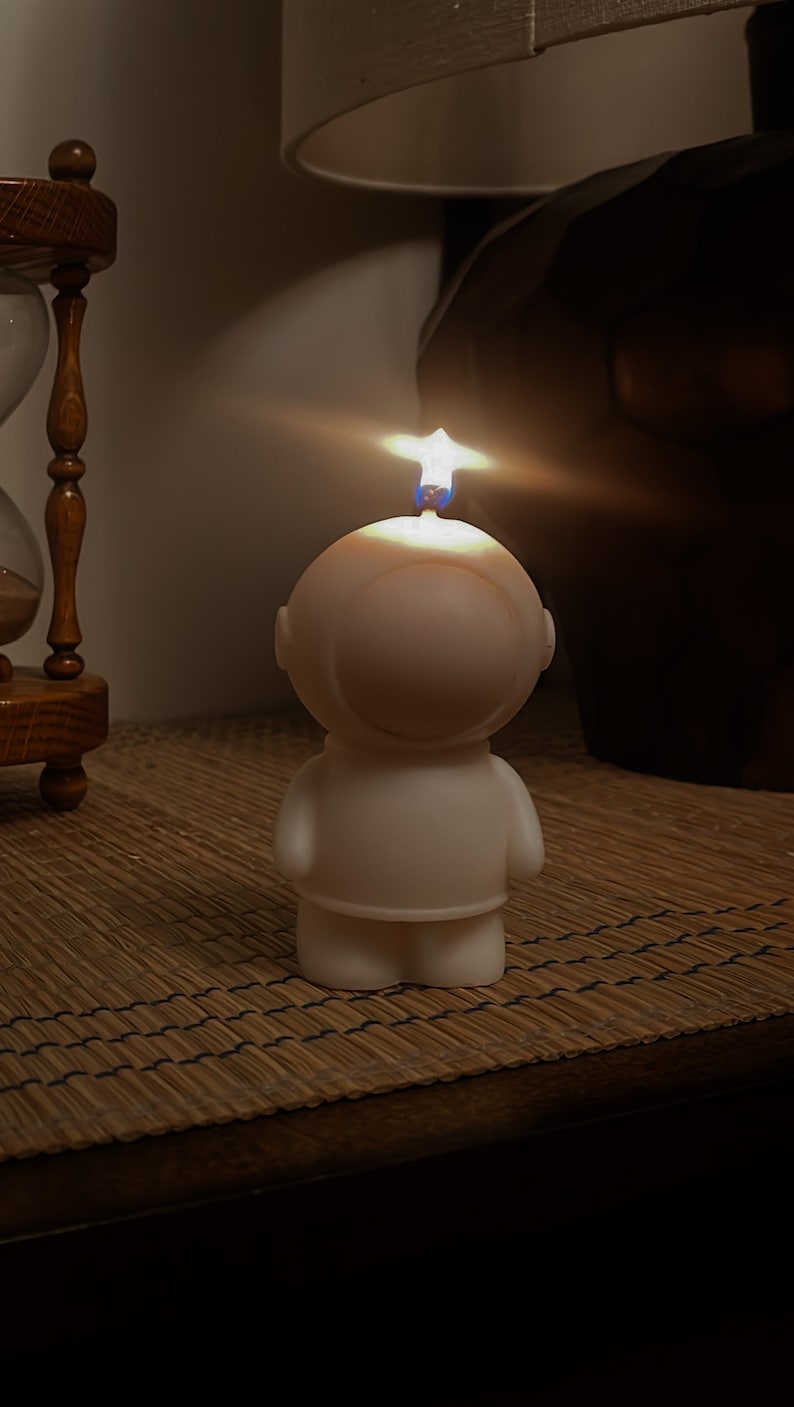 Astronaut Pillar Candle, Mini Astronaut Candle Soy Wax Artisanal ...